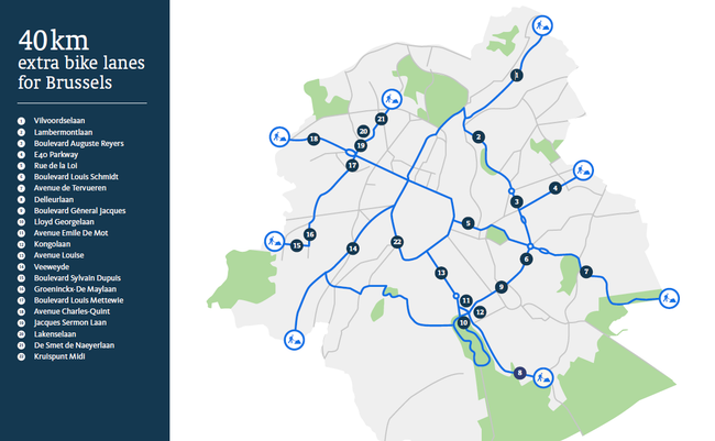 Zoveel kilometer coronafietspad legde Brussel al aan | BRUZZ