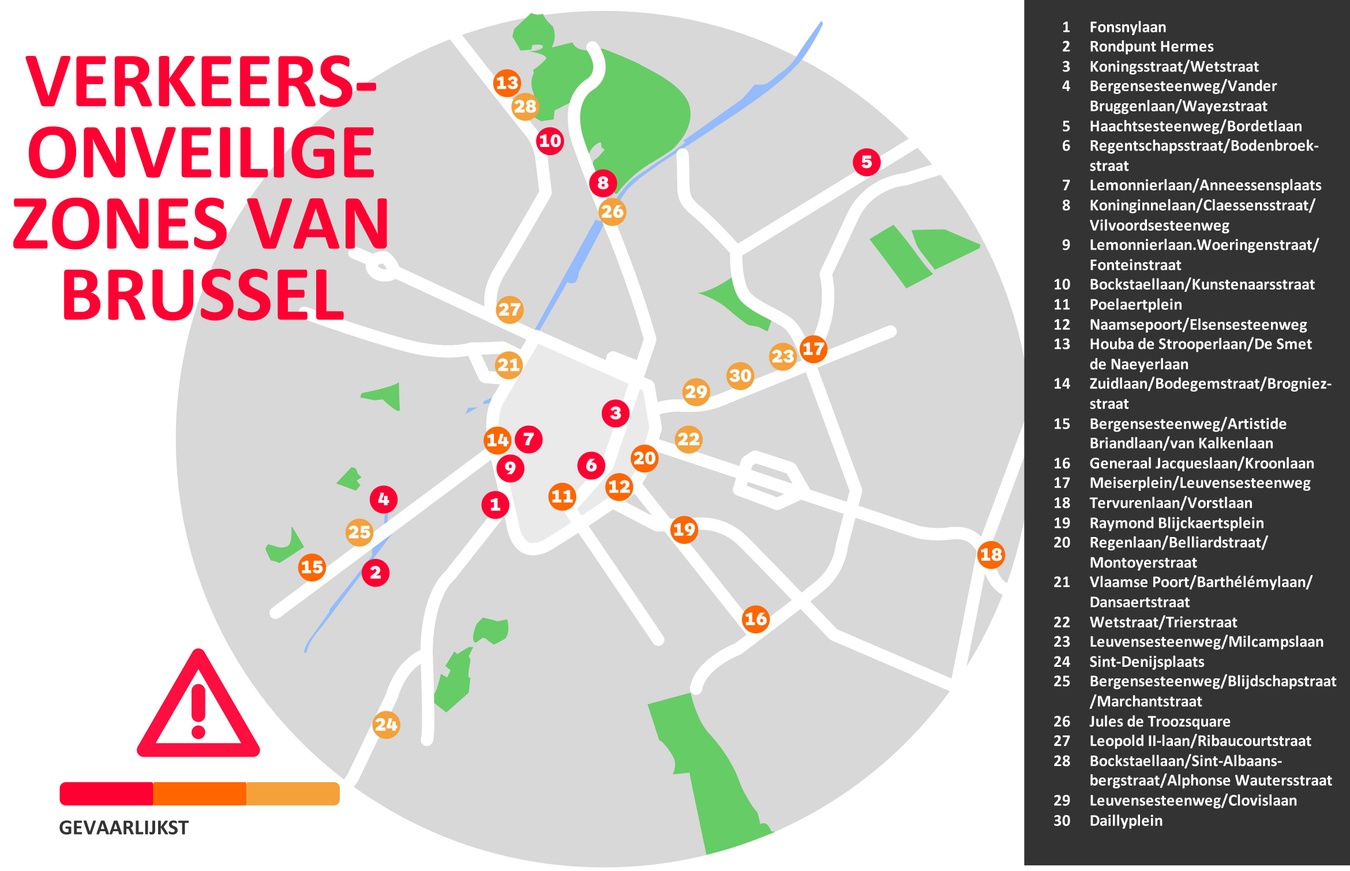 Fonsnylaan gevaarlijkste plaats in Brussels verkeer | BRUZZ