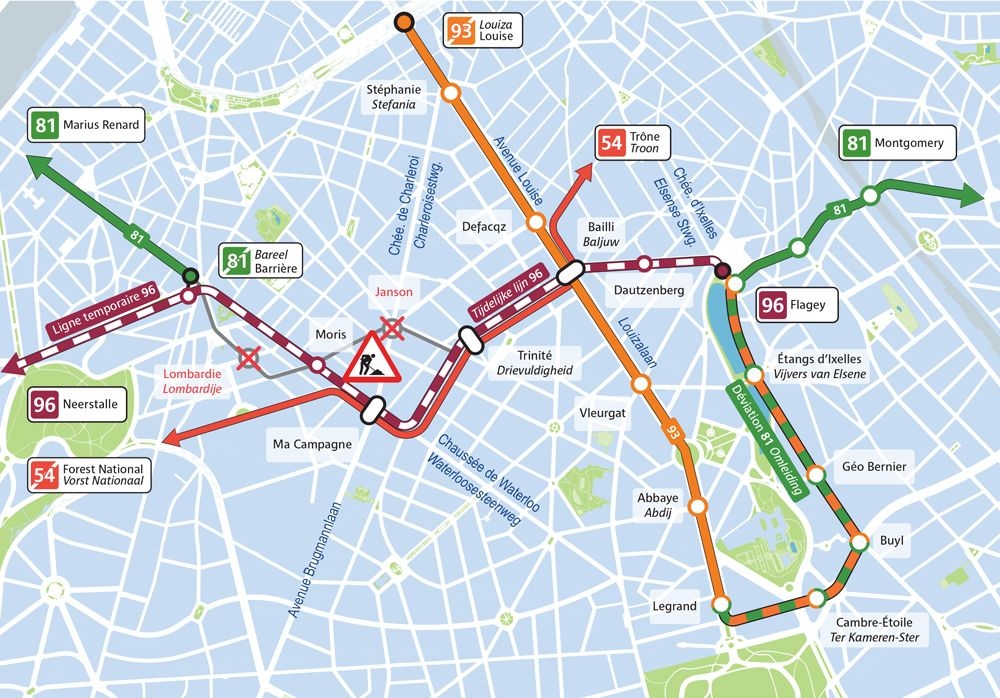 Tram 81 anderhalf jaar lang onderbroken tussen Bareel en Flagey | BRUZZ