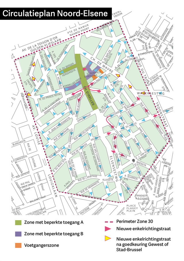 In kaart: nieuw circulatieplan voor Noord-Elsene | BRUZZ