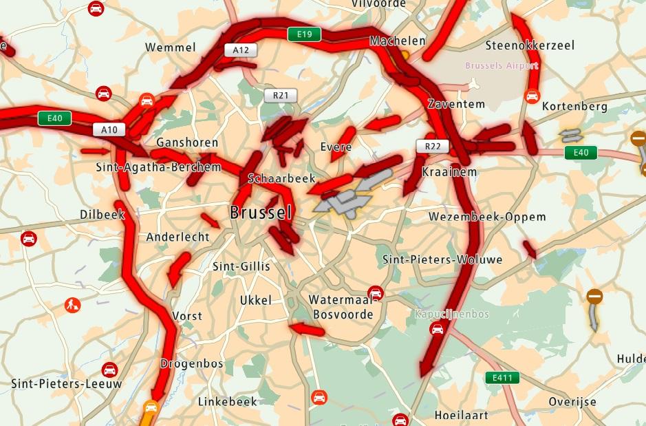 Moeilijke avondspits in en rond Brussel | BRUZZ