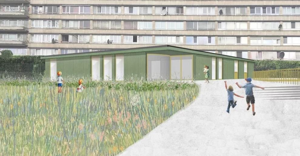 Molenbeekse crèche krijgt na bijna tien jaar containers duurzaam gebouw ...