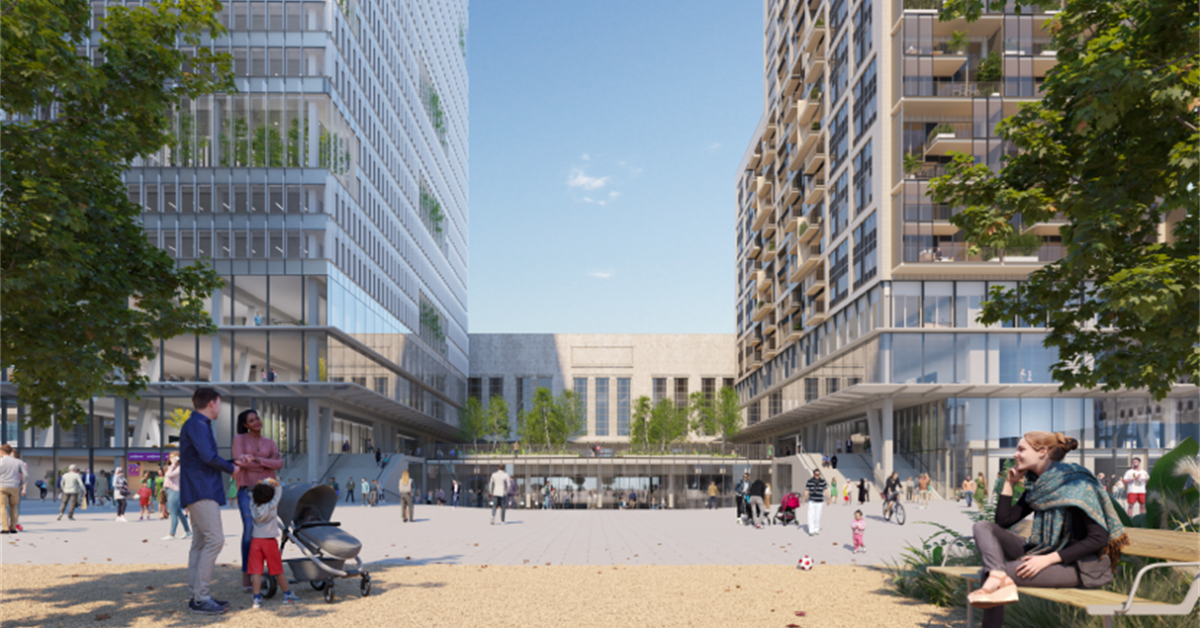 Torens En Pleinen Op Sokkel Van Het Oude Ccn Gebouw Bruzz